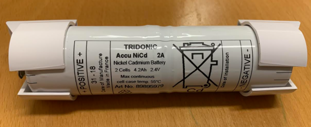 Tridonic Battery Accu NiCd 2A - 2 Cells 4.2Ah 2.4V